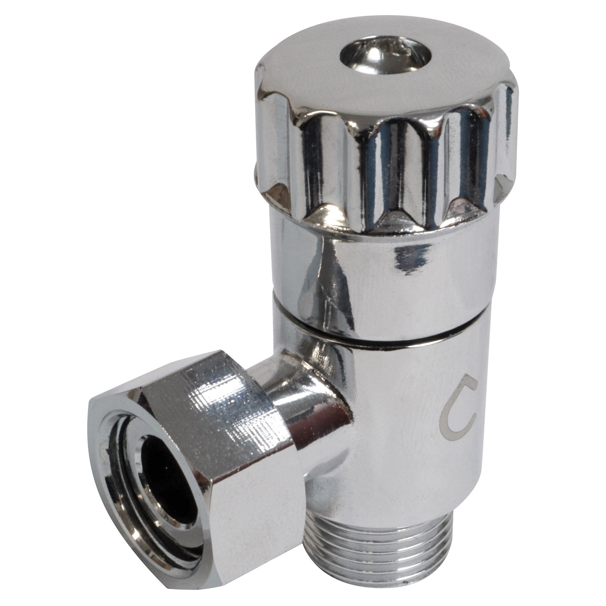 Robinet d'arrêt équerre anticalcaire pour WC - 3/8" - Laiton chromé ...