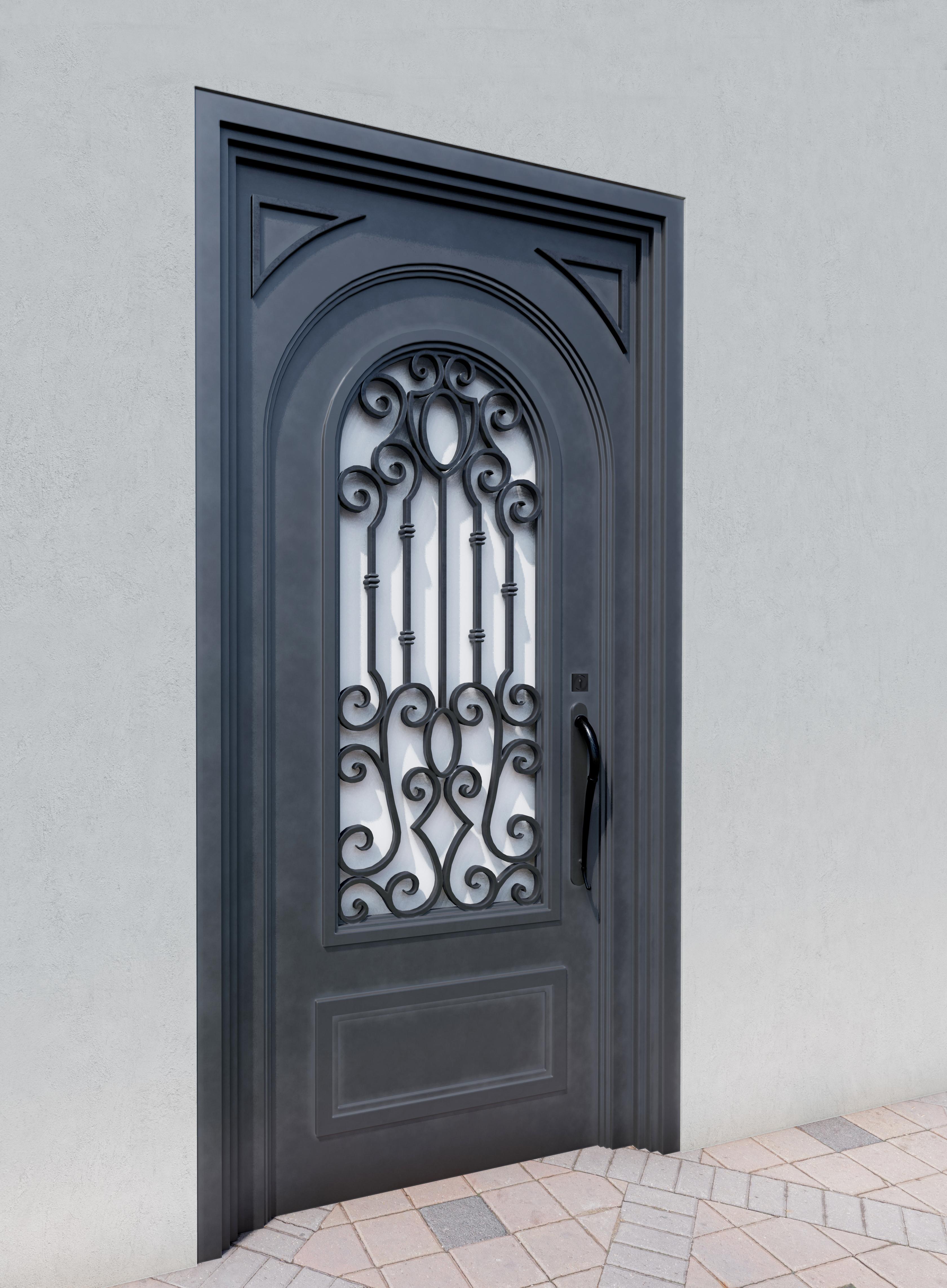 Porte d'entrée, métallique, artisanale, pour l'extérieur, un vantail ...