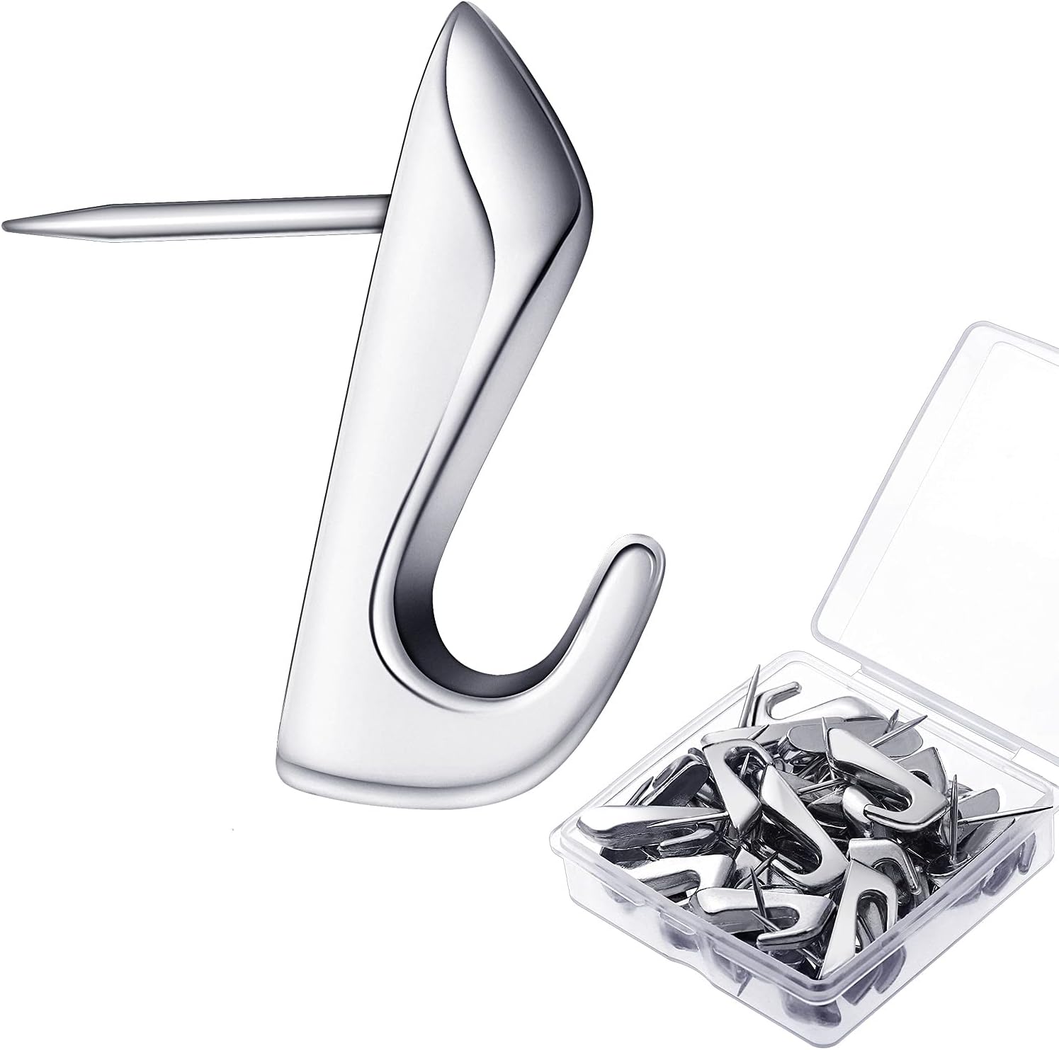 20 chinchetas de gancho de metal para paredes de madera o tela de ...