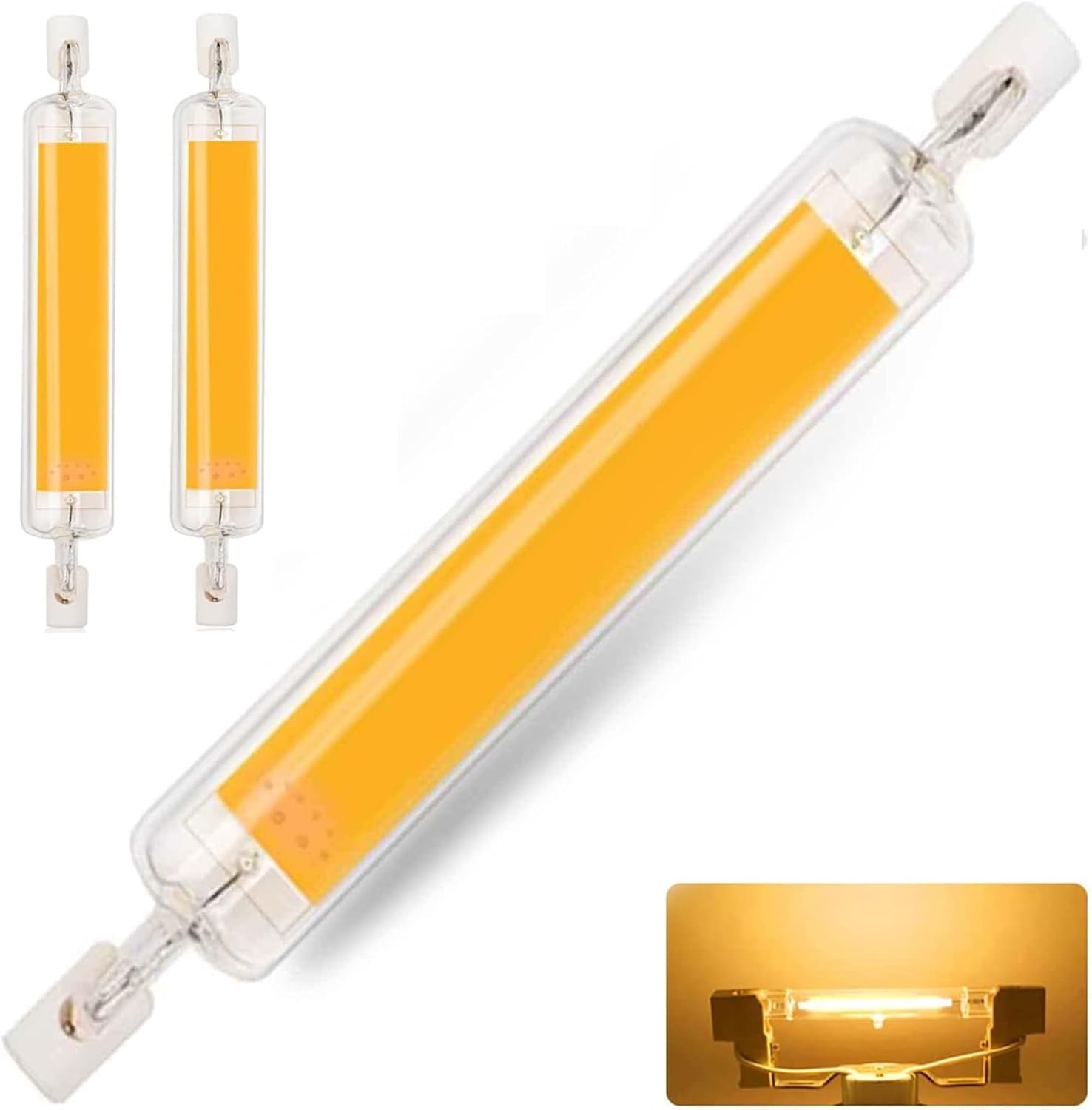 Zestaw 2 żarówek LED R7S 78 mm, ściemnialnych, ciepła biel, 3000 K ...