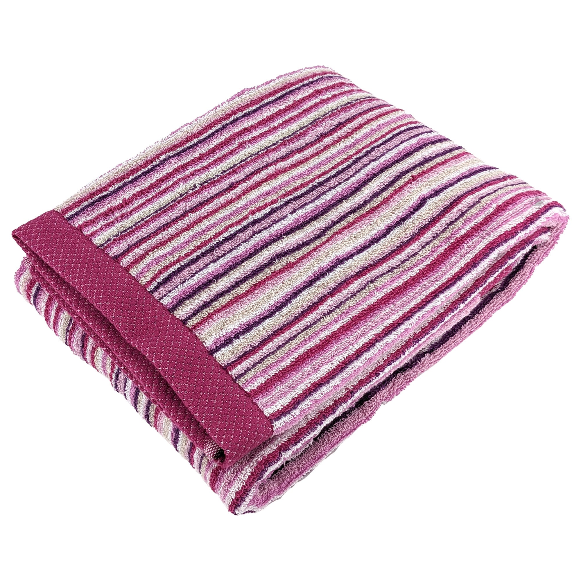 Drap de douche coton 500 g/m2 de la collection PURE STRIPES II rose | Leroy Merlin