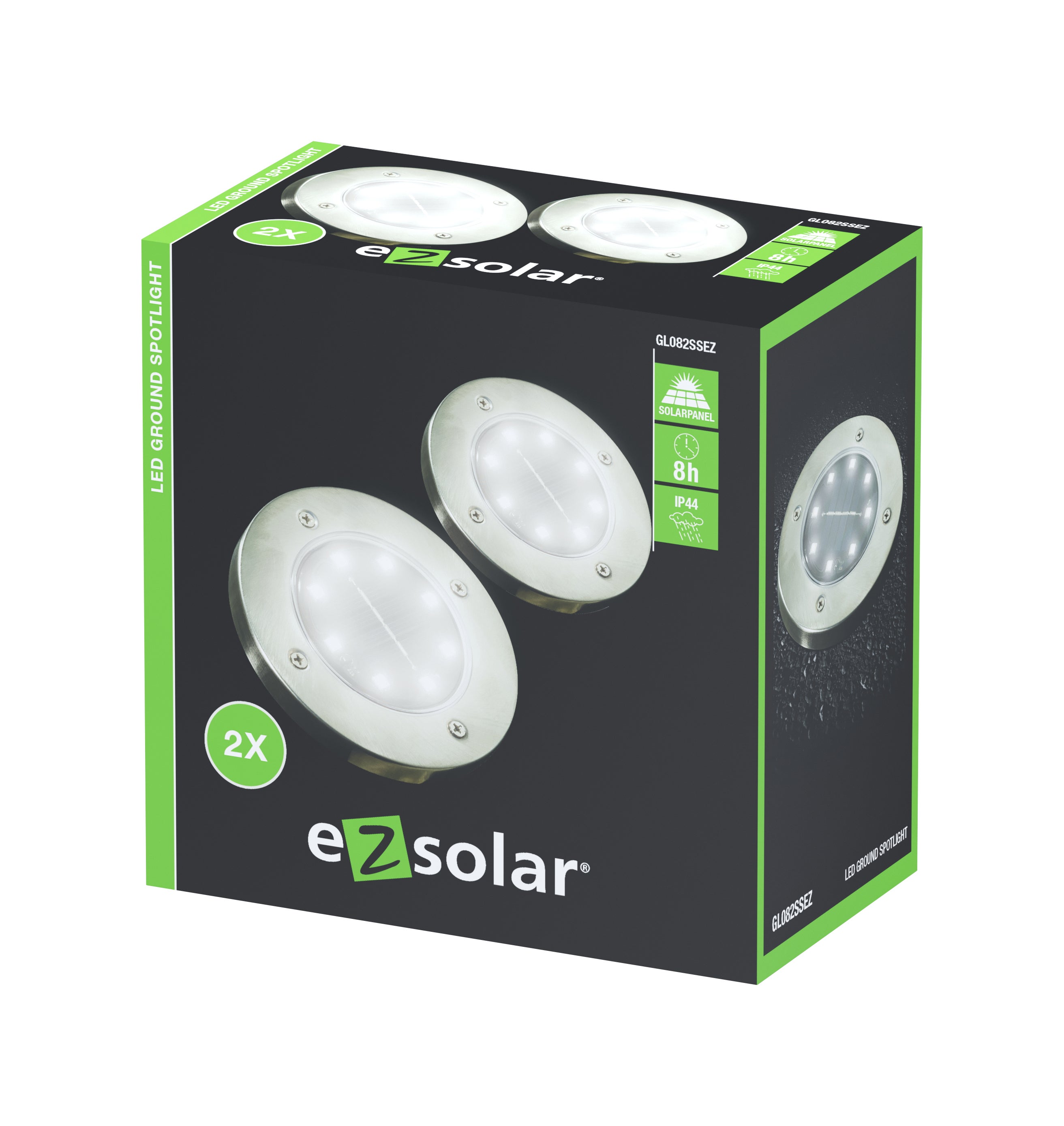 EZ SOLAR-Pack de 2 spots solaires encastrables 2 x 12 lumens | Leroy Merlin