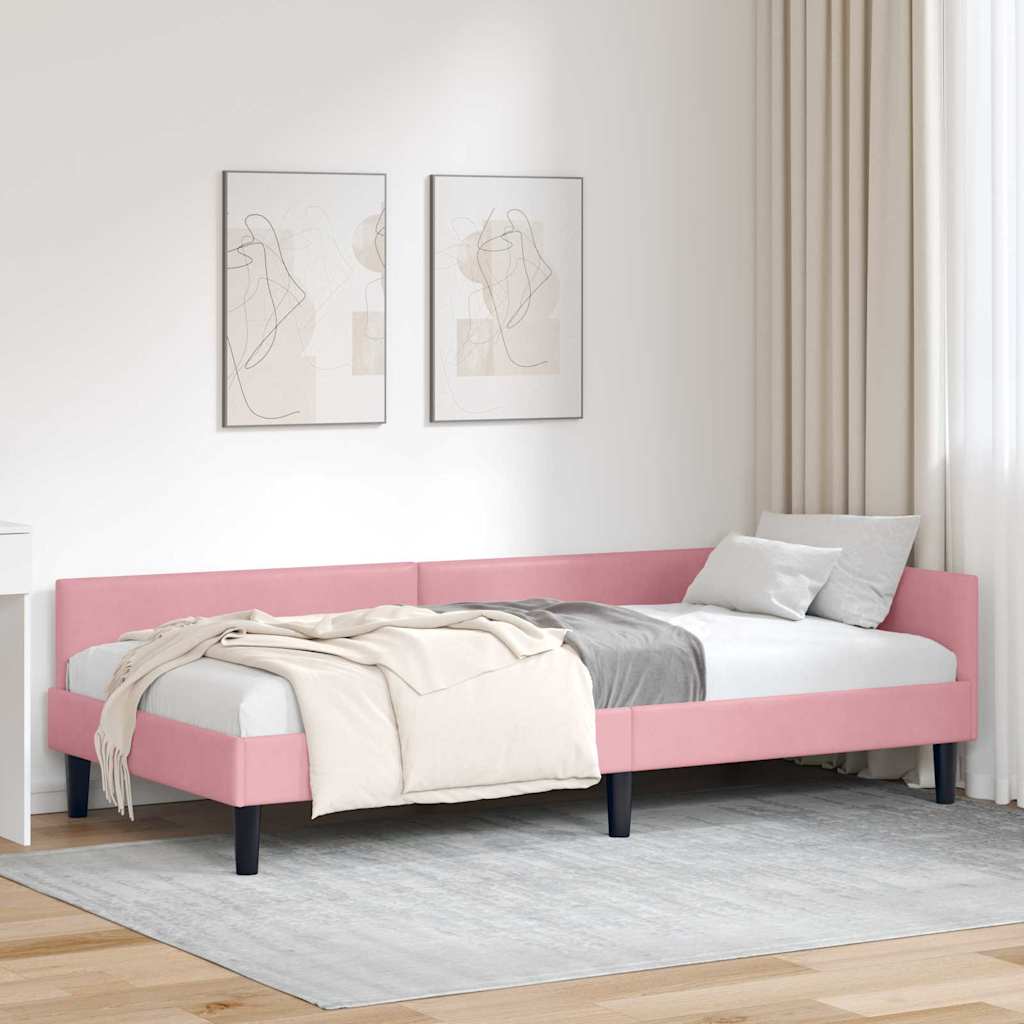 Estructura de cama en esquina con cabecera Rosa 90 cm x 190 cm vidaXL ...