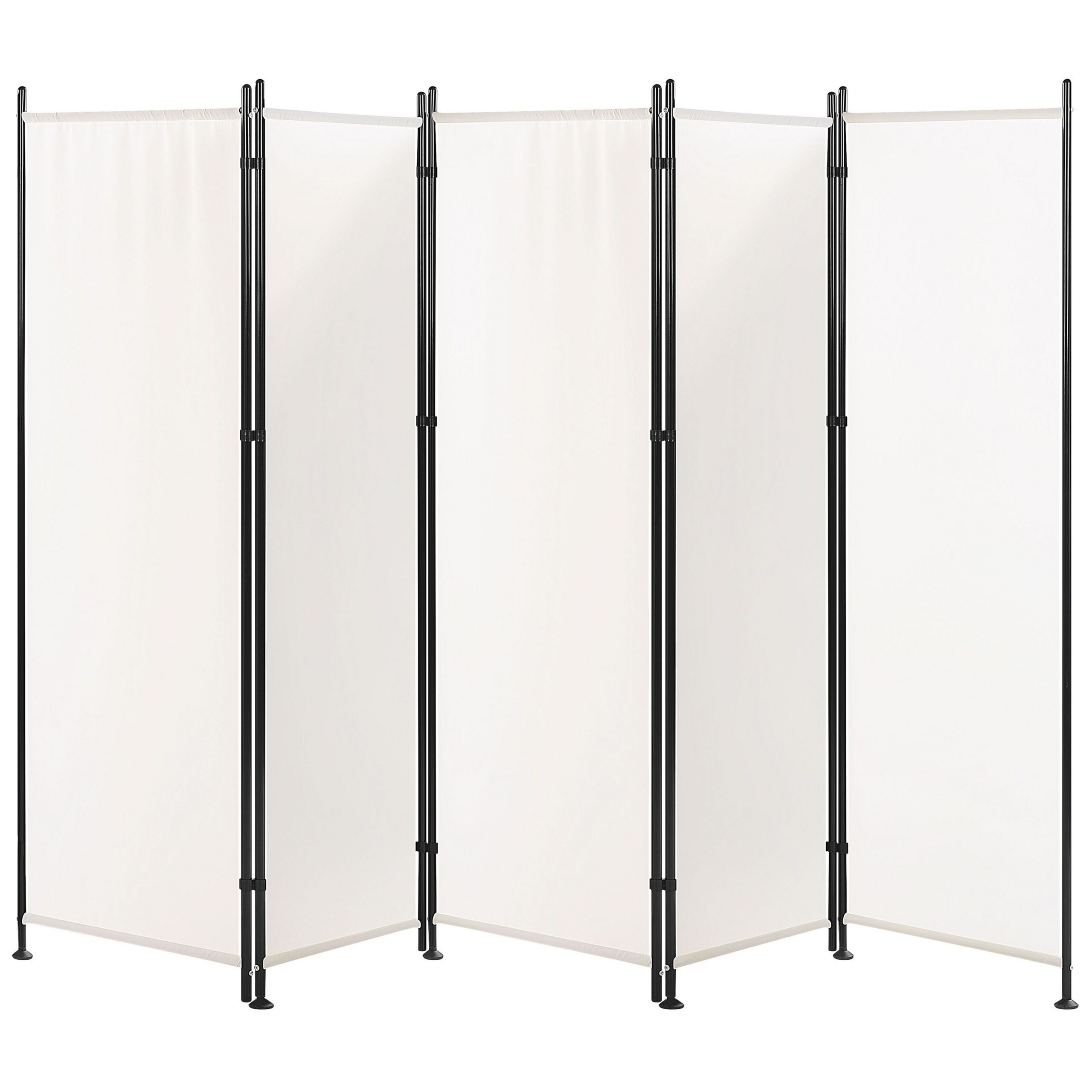 Beliani Biombo 5 paneles de poliéster blanco 170 x 270 cm NARNI | Leroy ...