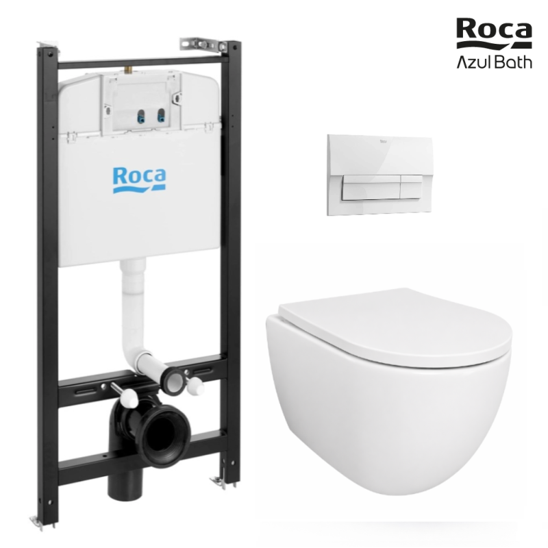 Pack Bastidor ROCA Active Cisterna Empotrada y Pulsador Blanco New ...