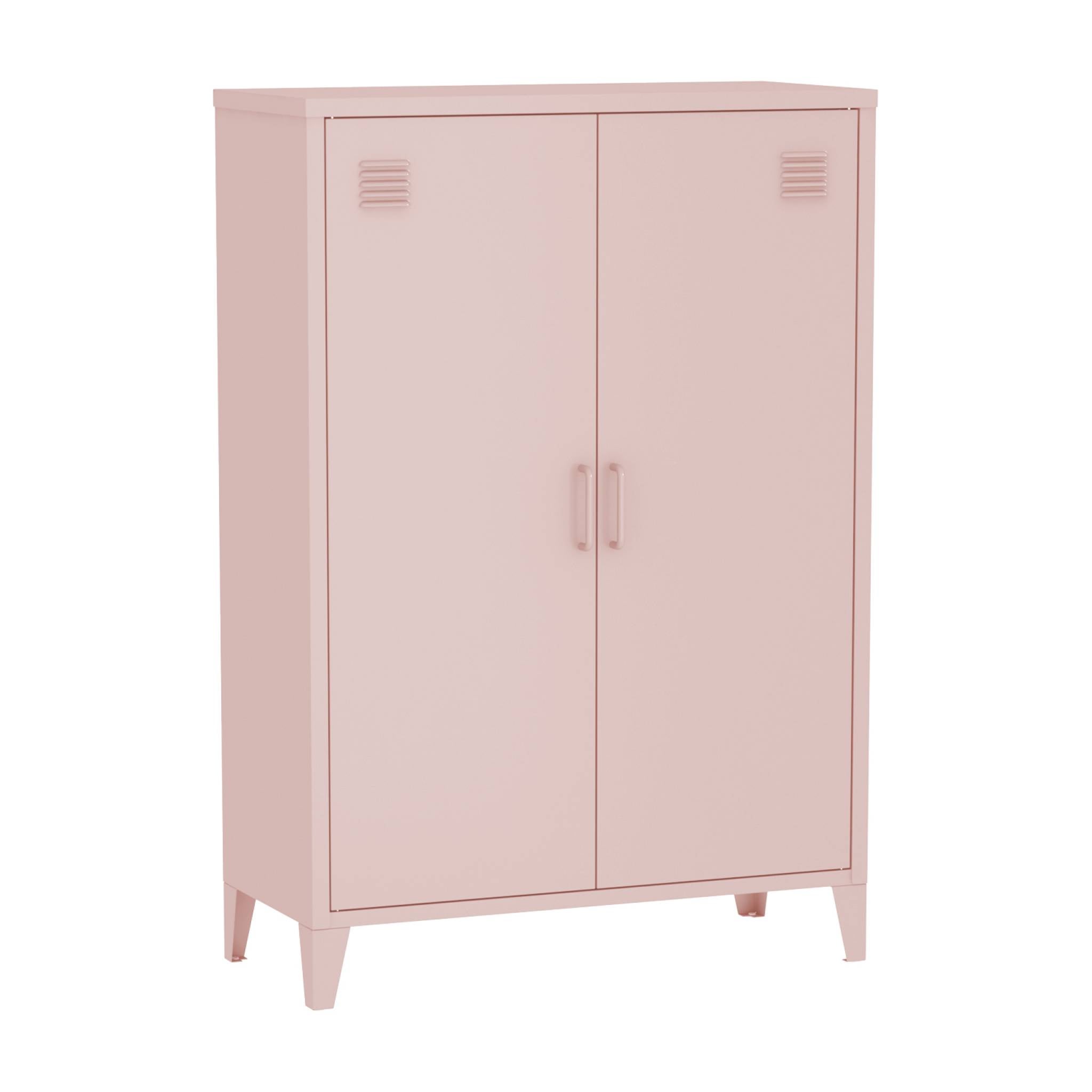 Commode/armoire en métal rose. 2 espaces de rangement SOHO | Leroy Merlin