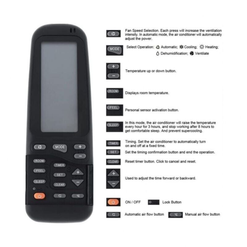 Télécommande - pour climatiseur Electra/Airwell RC-3/RC-4/RC-7 | Leroy ...