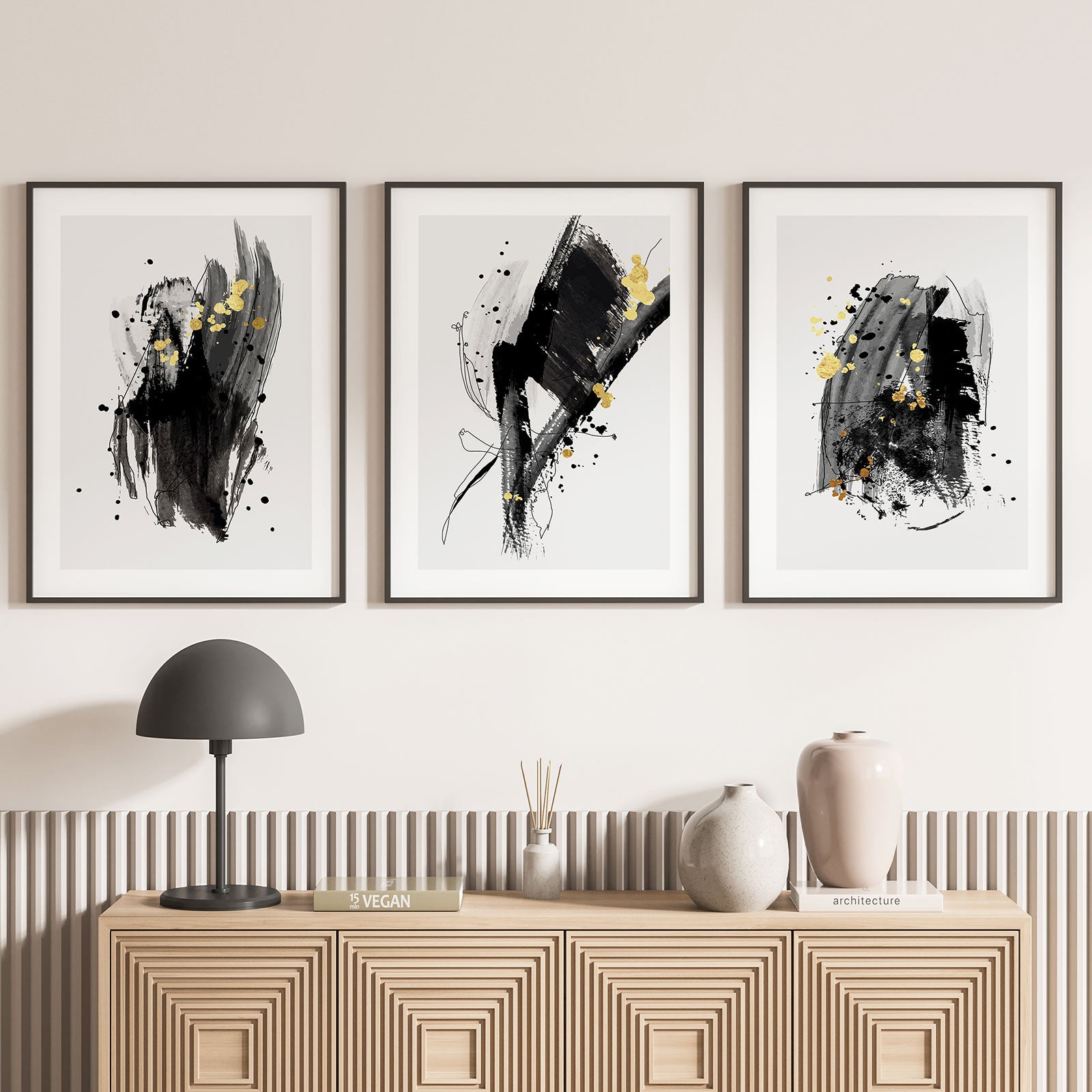 Lot de 3 Affiches / Posters Triptyque - Abstrait 3617689992440 ...