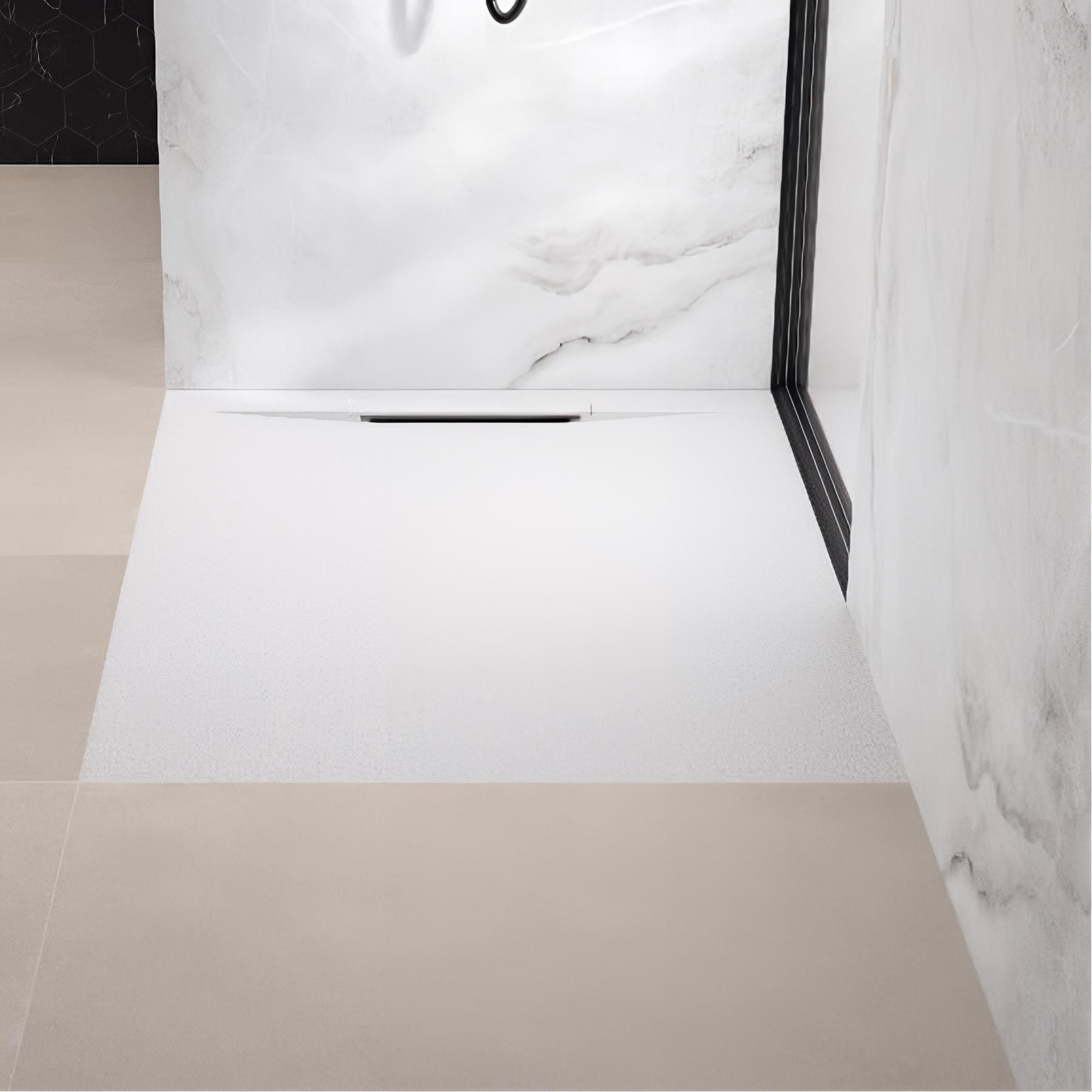 Receveur de douche Kinedo Kineline 1,20 mx80 blanc texture granit évac ...