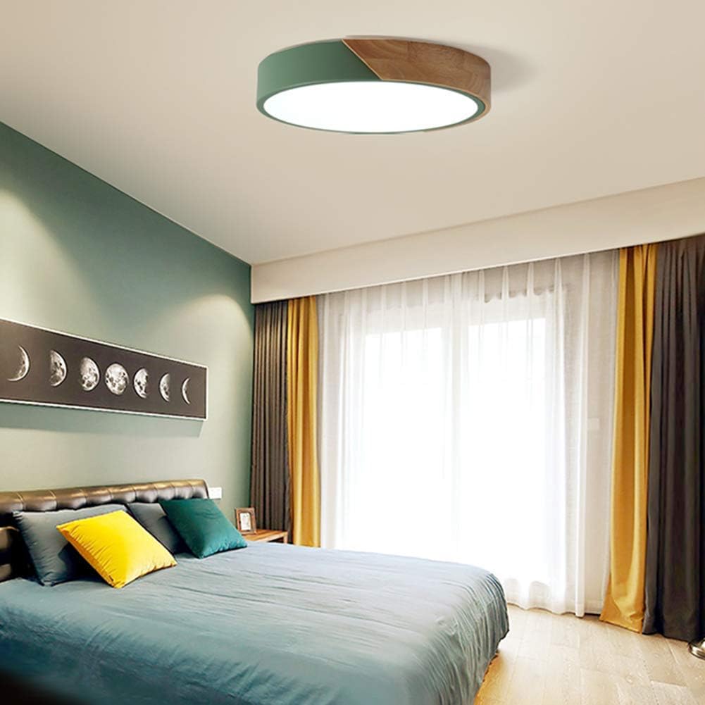 Luz de techo LED redonda tricromática con atenuación, verde, 16 ...