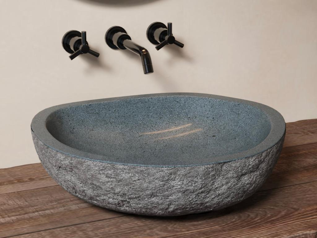 Lavabo de piedra de río WATU - Color gris | Leroy Merlin