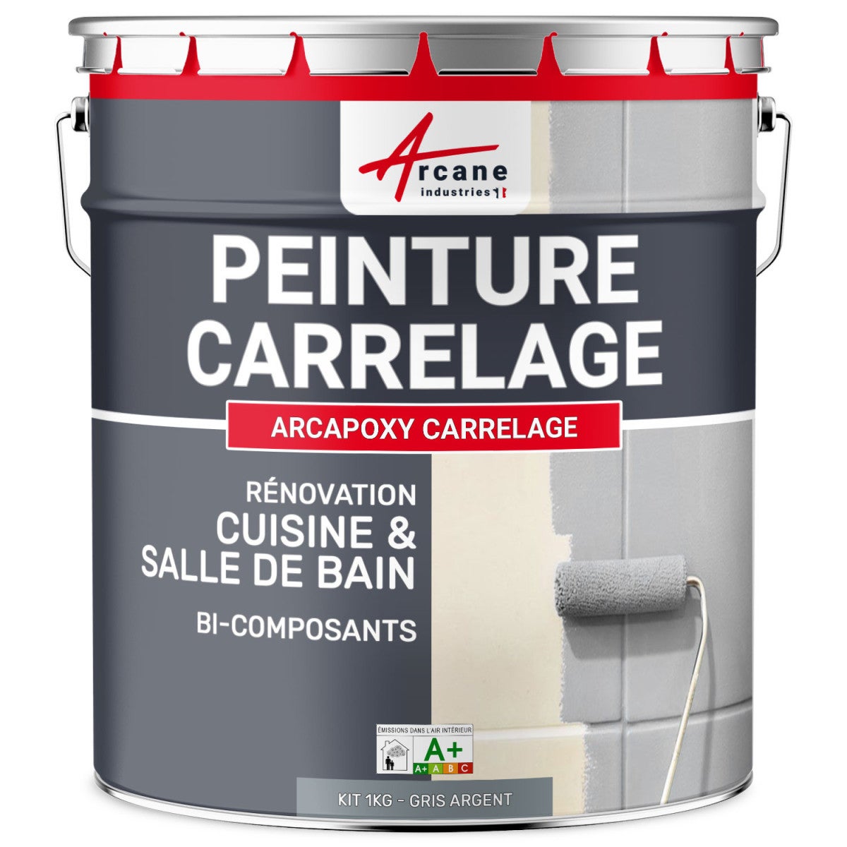 Peinture Carrelage cuisine, Salle de bain: ARCAPOXY CARRELAGE Gris ...