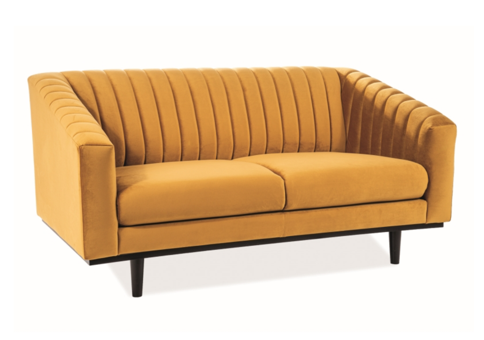 Canapé design velours jaune 150 cm Golt | Leroy Merlin