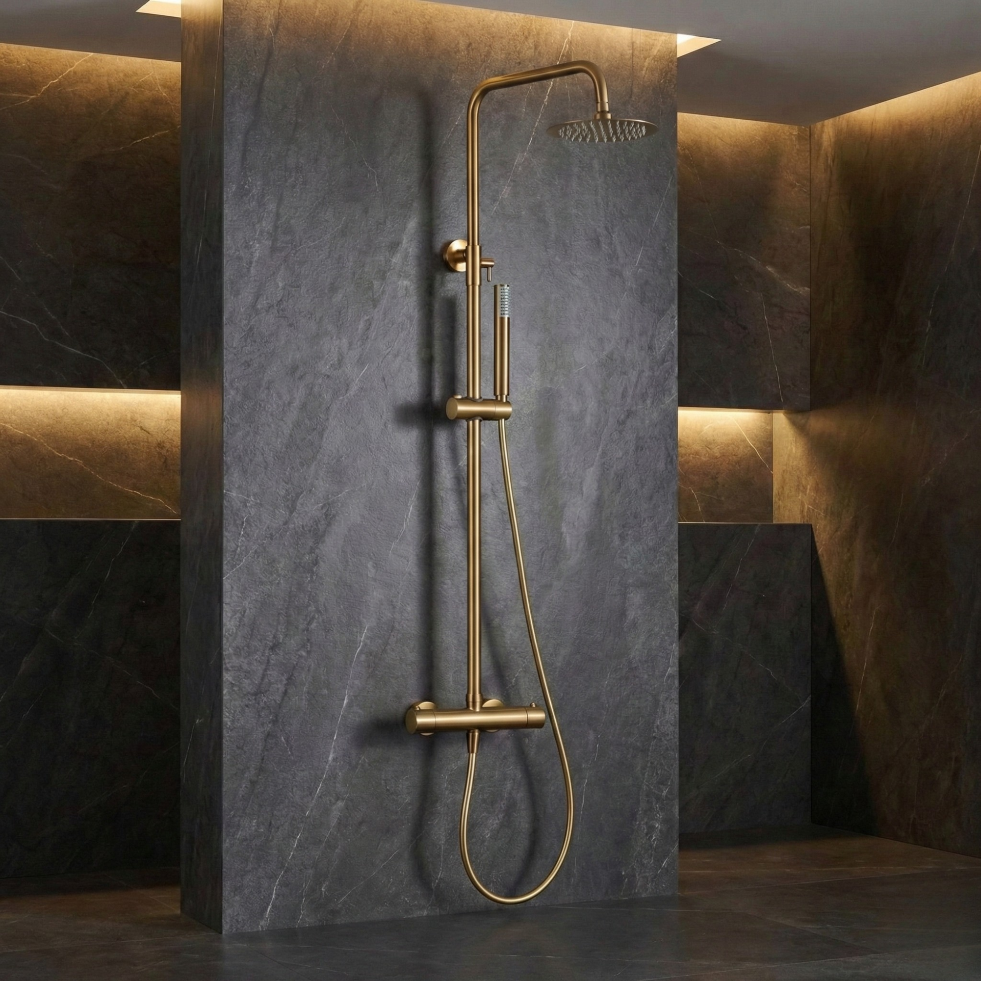 IMEX - Colonne Douche Thermostatique Salle de Bain Or Brossé | Colonne ...