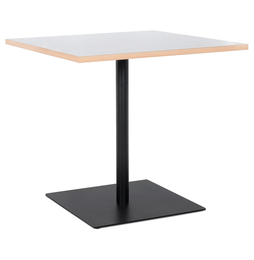 Table carrée 'FUSION SQUARE' blanche et structure noire - 80x80 cm ...