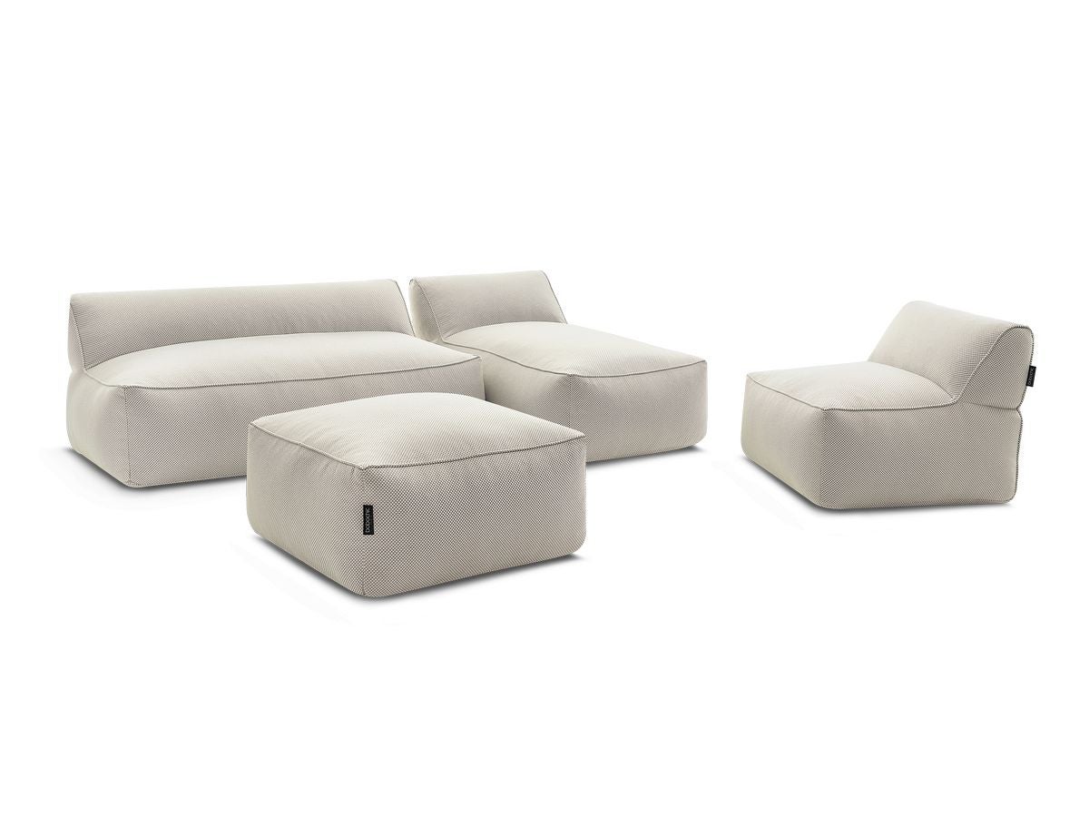 BOBOCHIC Canapé de jardin modulable RIVIERA tissu chiné avec 1 ...