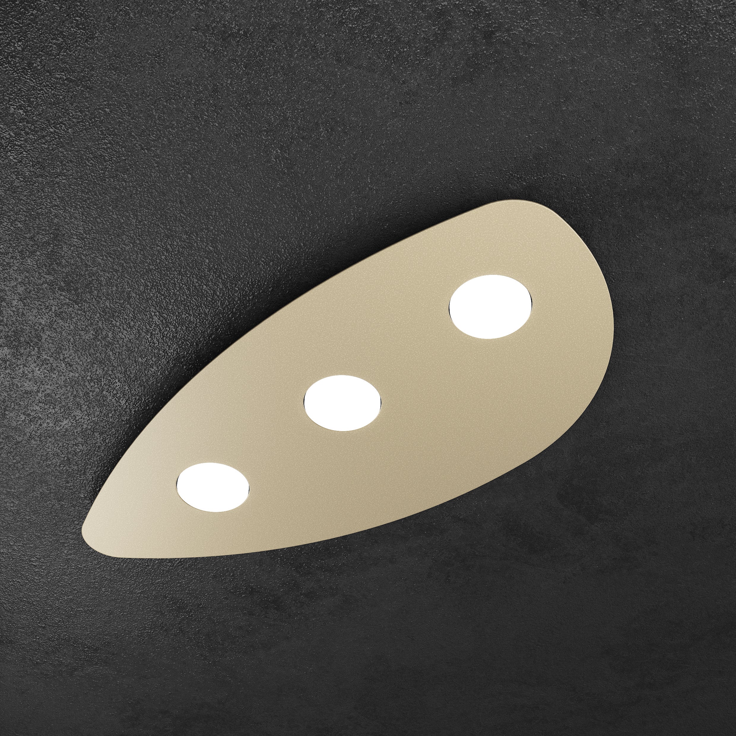 Plafonnier Toplight Shape 3 lumières max 9W avec culot GX53, structure couleur sable, design ...