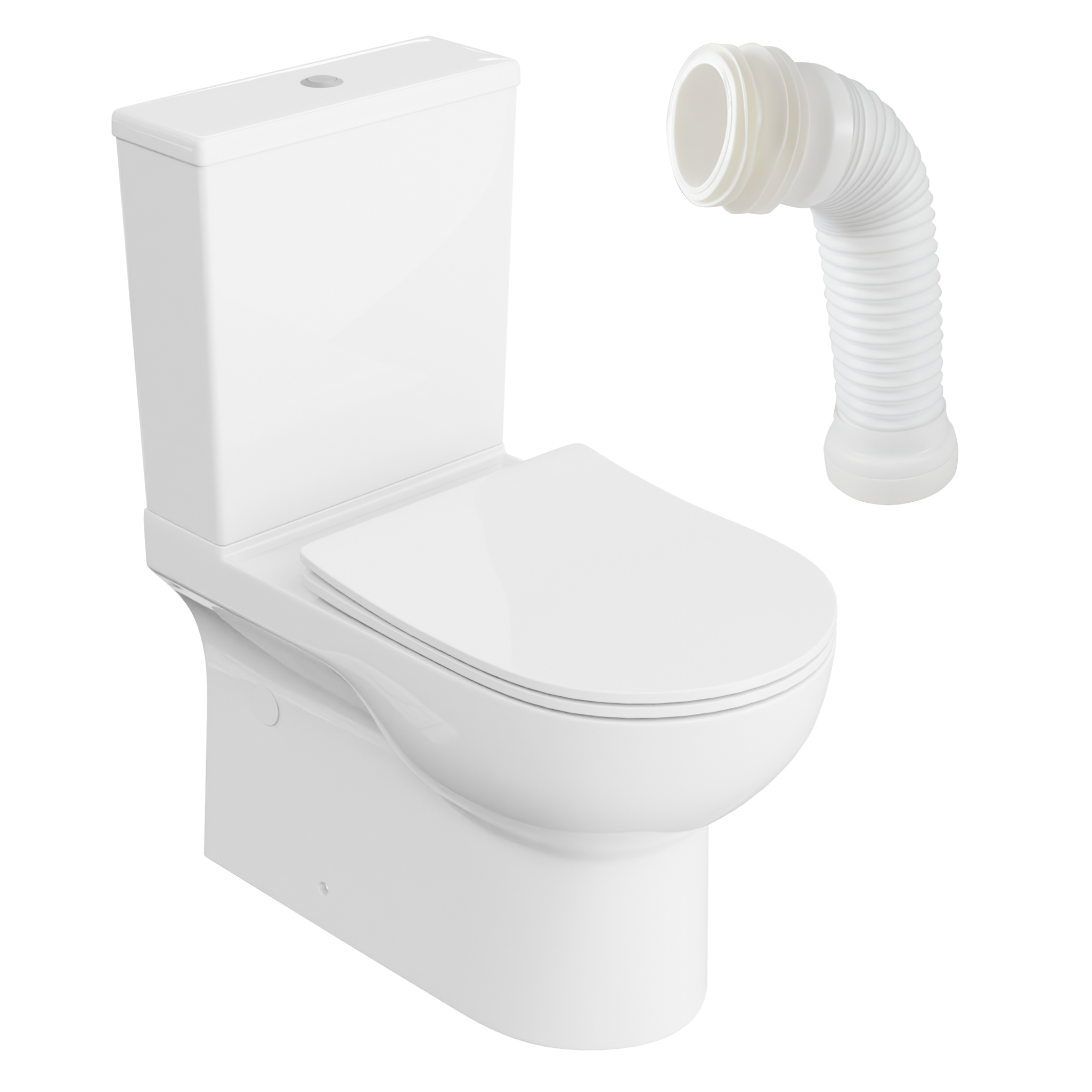 Lavita Posejdon White WC à poser compact sans bride| Pack WC compact ...
