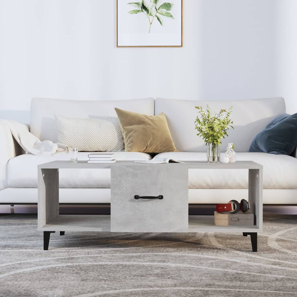 Table basse | Table d'appoint | Table de salon Gris béton 102x50x40 cm ...