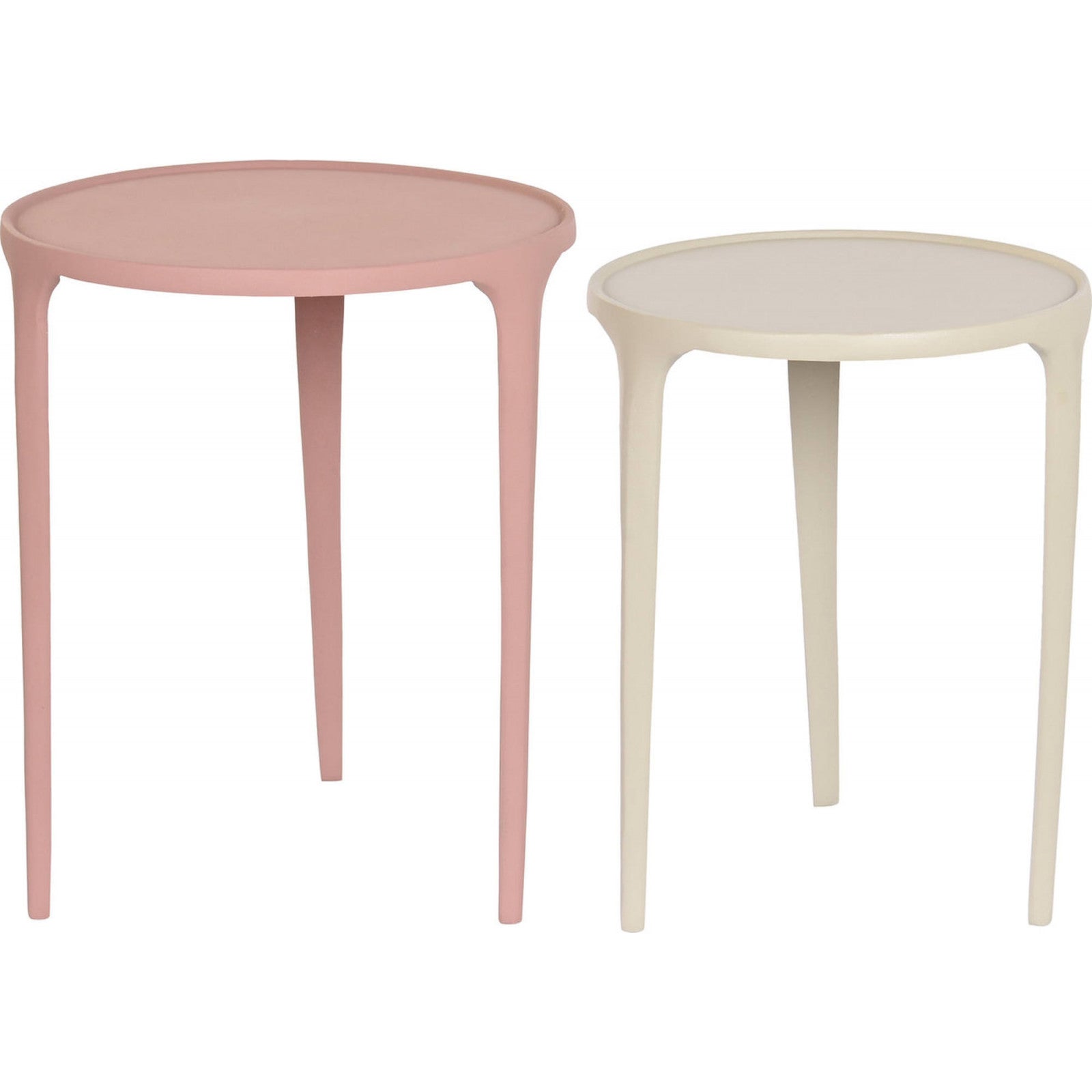 Table d'appoint design en aluminium rose et beige | Leroy Merlin