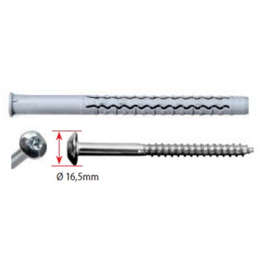 Cheville longue nylon universelle gx-l g&b + vis zing anti intrusion ...