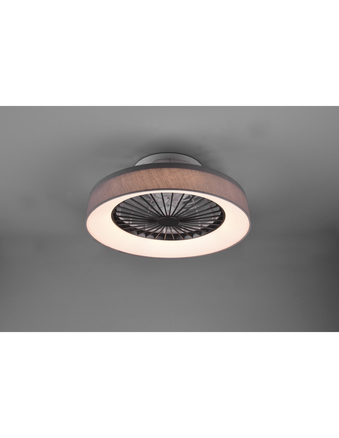 Ventilateur moderne Led Light 30w Dimmable Farsund Grey Trio Lighting ...