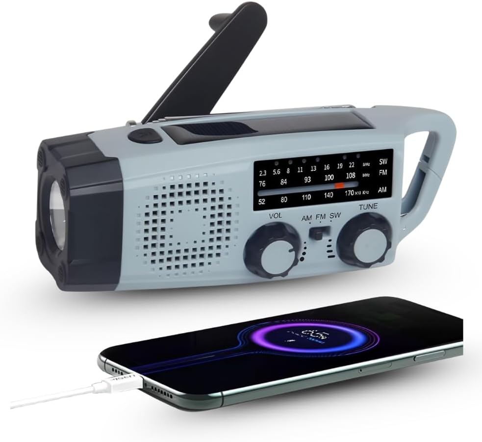 Radio Portable Rechargeable Dynamo - FM/AM/SW Radio à Pile 2000mAh Camping Accessoires - Lampe ...