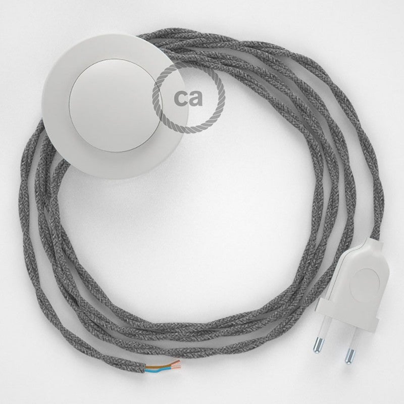 Creative cables - Cordon pour lampadaire, câble TN02 Lin Naturel Gris 3 ...