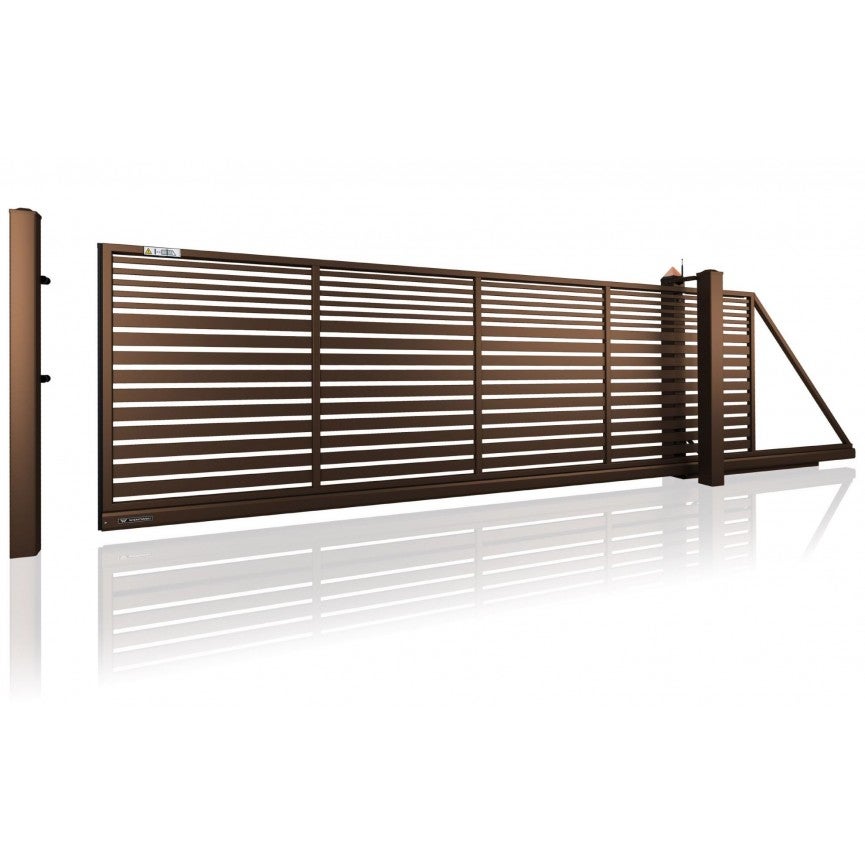 Portail coulissant MODERN AW.10.106 - P marron avec motorisation ...