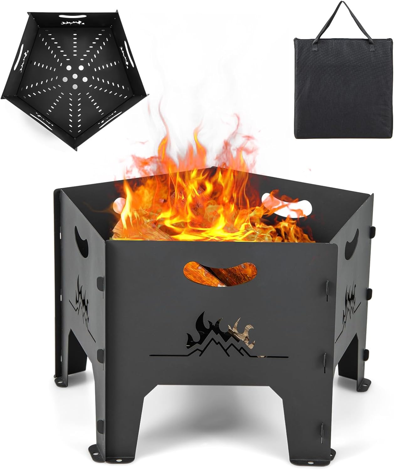 Brasero Exterior Jardin, Brasero Exterior Portátil Plegable de 49 CM ...