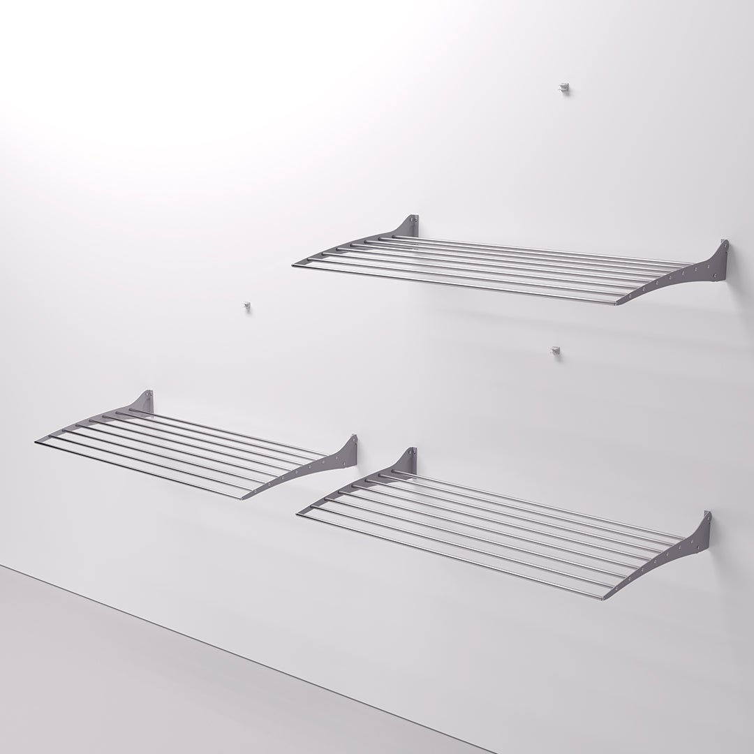 3x Étendoir à linge mural, Séchoir à linge mural et pliable en ...