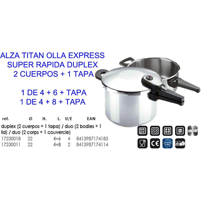 Alza titan olla expres super rapida (duplex 4+8+tapa) 17230011 | Leroy ...
