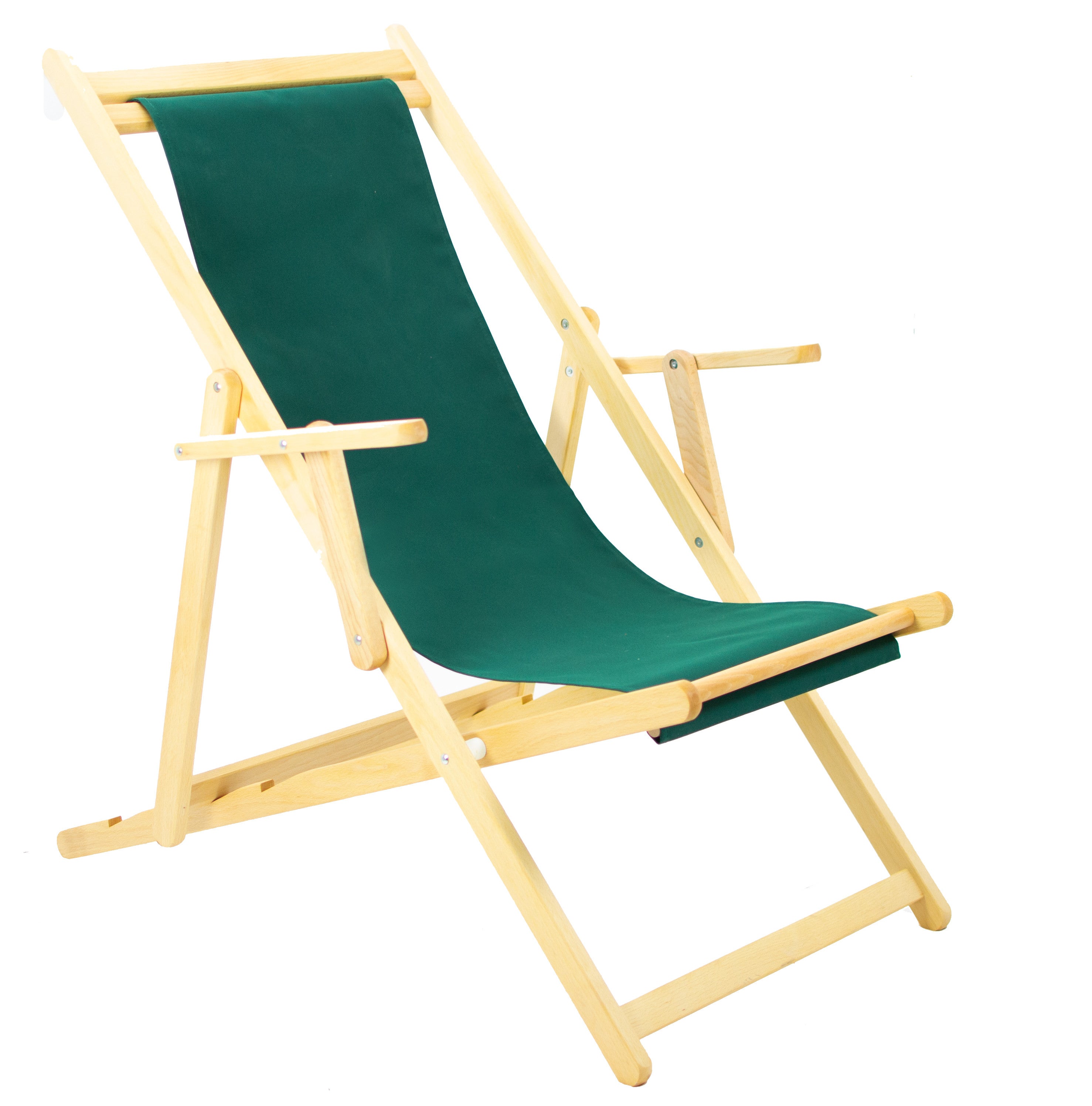 Chaise longue pliante en bois Malibù pour jardin terrasse mer | Vert ...