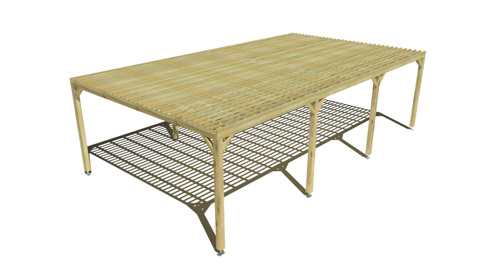 Pergola bois • 9m x 5m • indépendante • sens profondeur • lattage bois ...