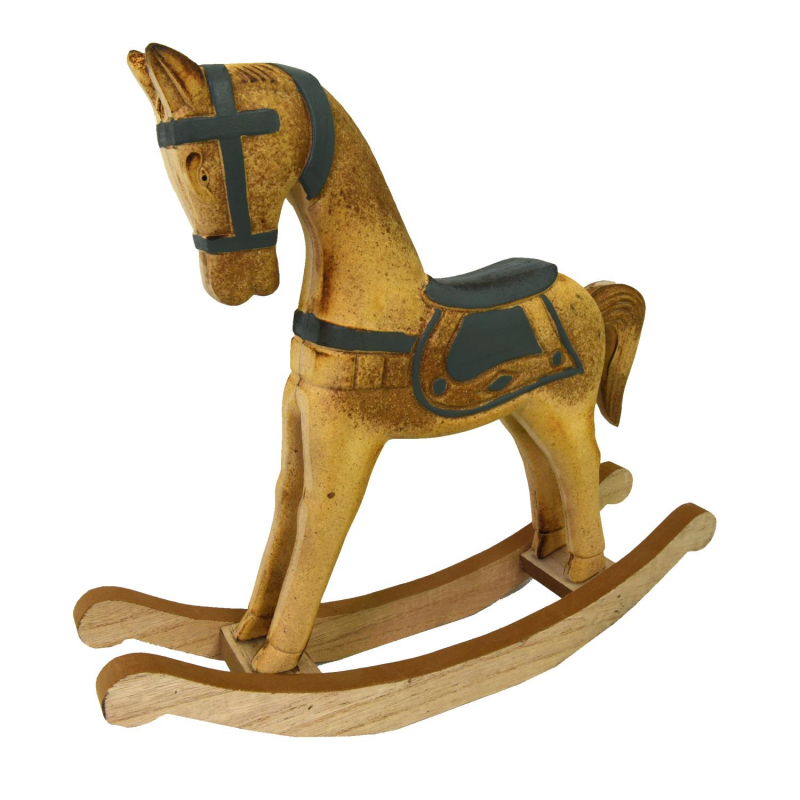 Cavallo a Dondolo, Legno, Verde e Marrone, 38x5x33,5cm | Leroy Merlin