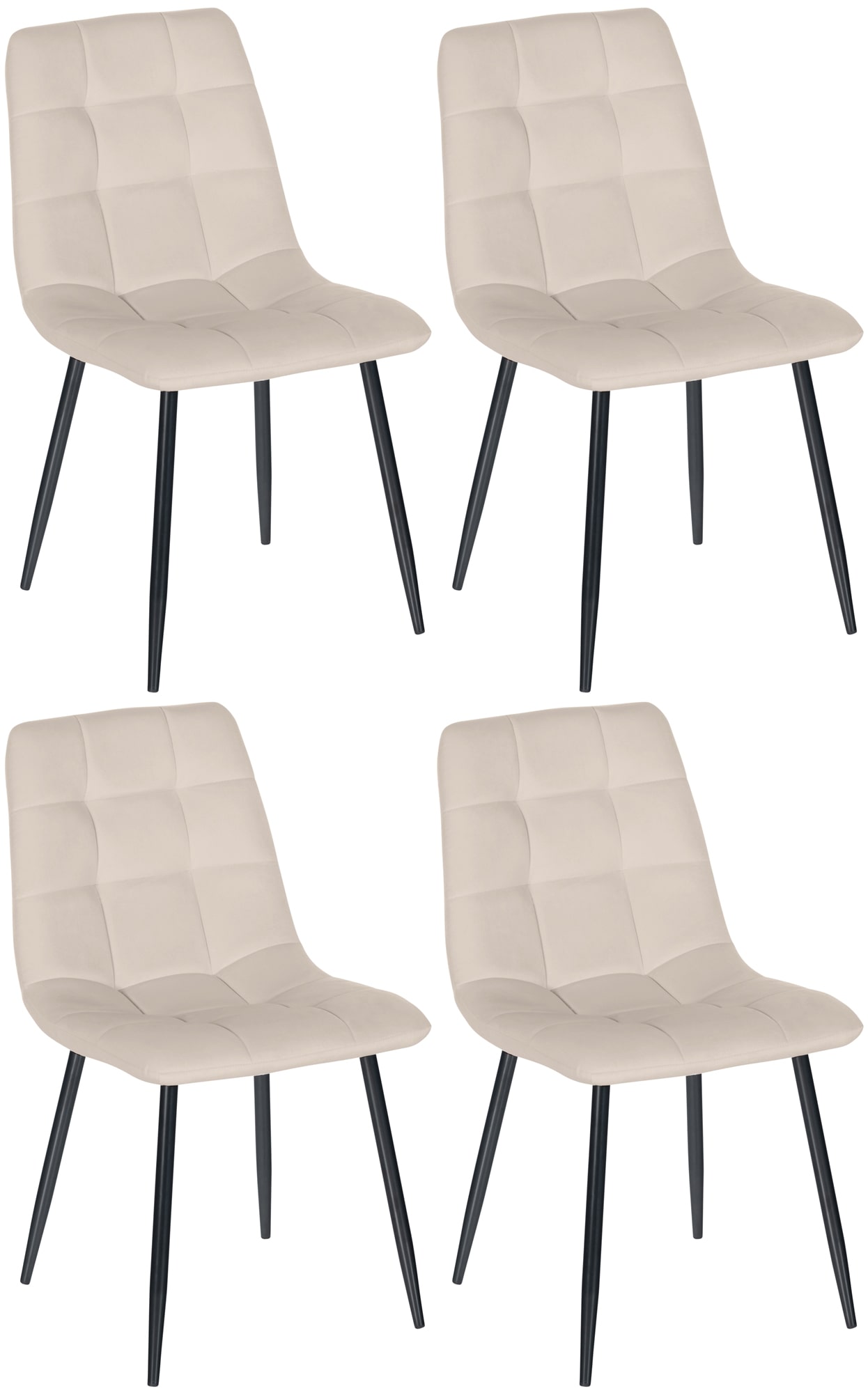 Juego de 4 sillas de comedor color crema Antibes | Leroy Merlin