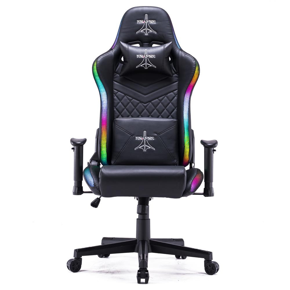 Silla gaming con LEDs integrados, regulable y reclinable 139x59x55 cm ...