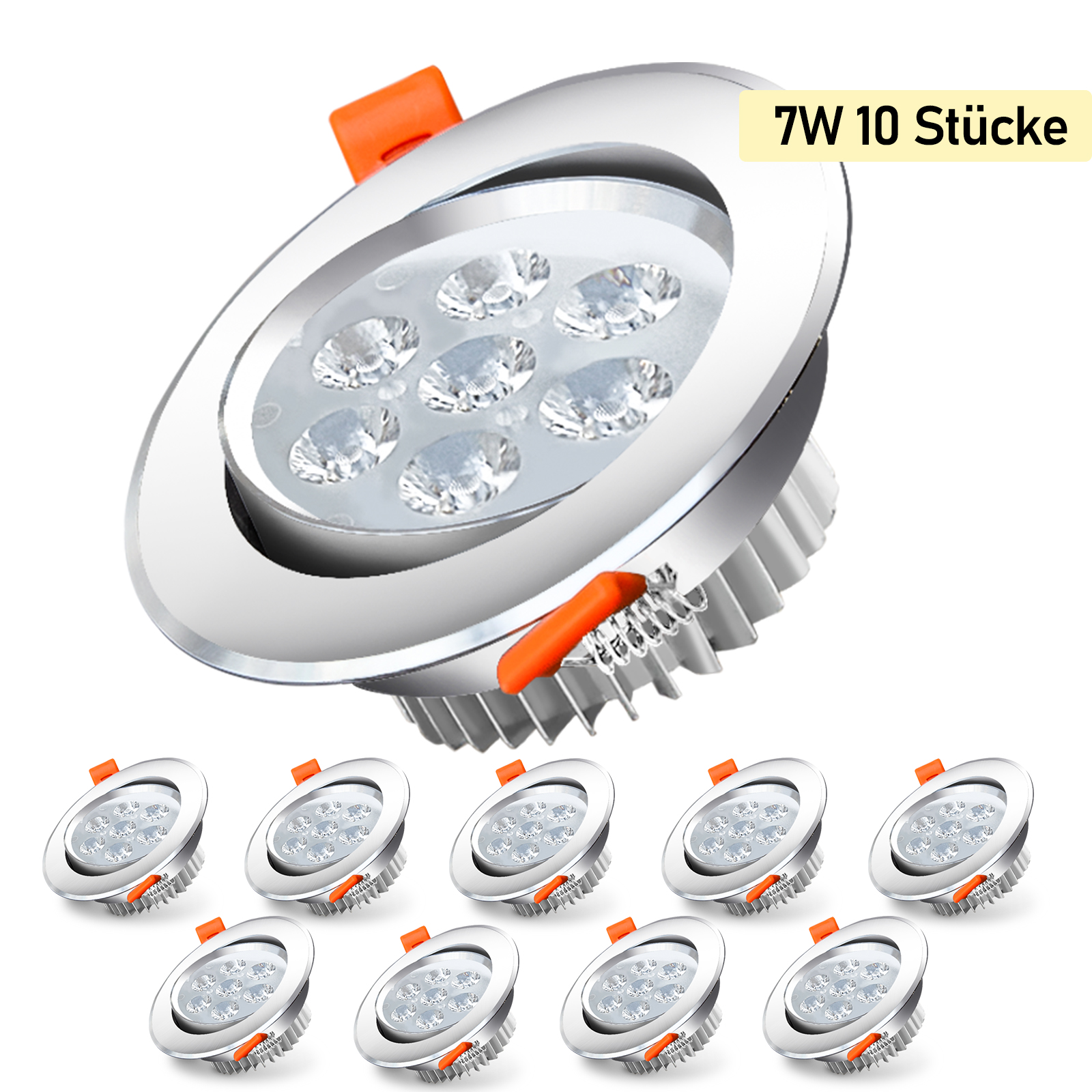 Juego de 10 focos empotrables LED integrados, focos empotrables LED en blanco frío, iluminación ...