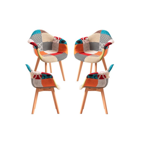 Pack 4 Sillas Belu Patchwork - Patchwork colores | Leroy Merlin