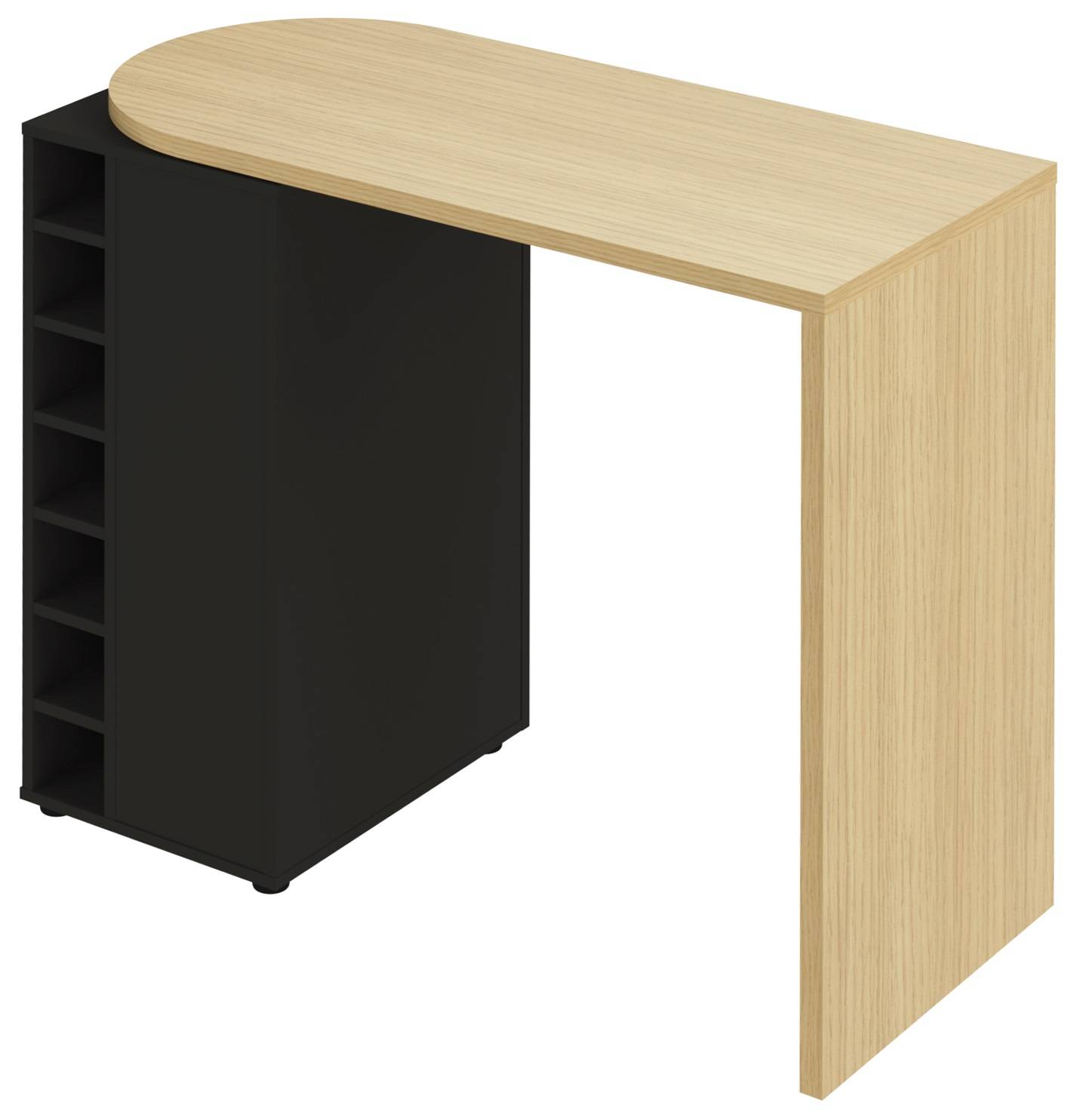 Table îlot bar Roll TEMAHOME--Chêne/Noir | Leroy Merlin