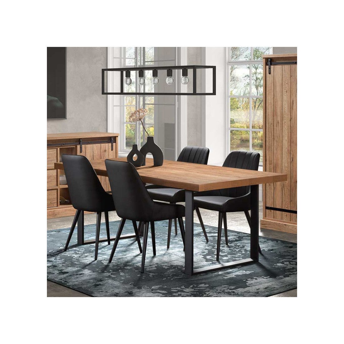 Table de repas rectangulaire 170 cm Chêne Miel/Métal - HERA | Leroy Merlin