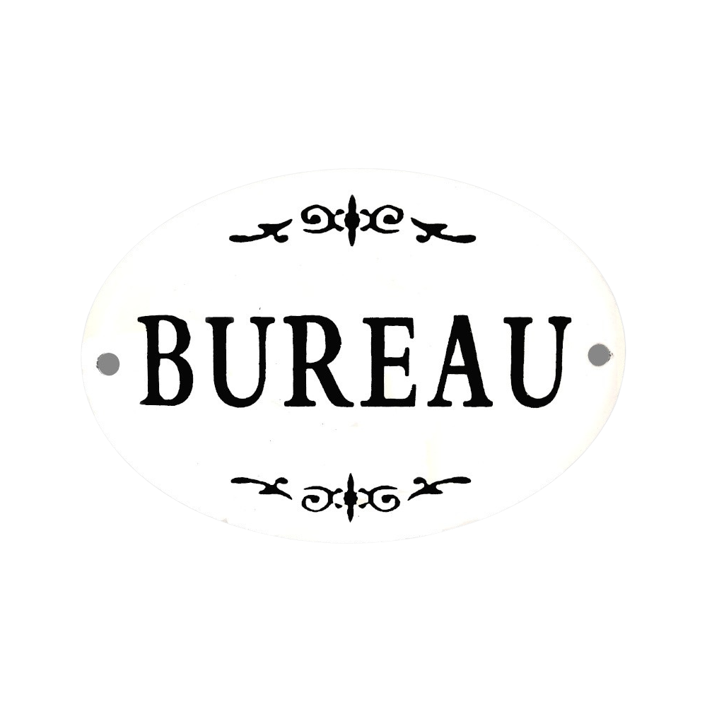 Plaque de porte décorative vintage bureau fer blanc noir 10.5x8cm ...