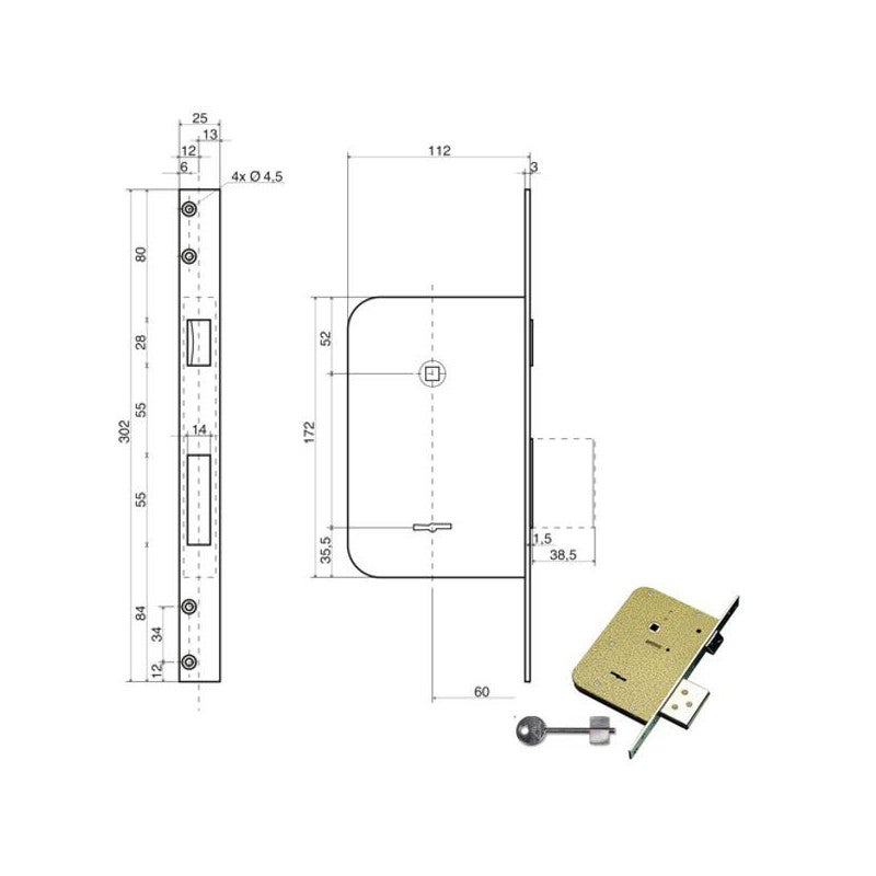 Cerradura de embutir Dm 5000 Cr | Leroy Merlin