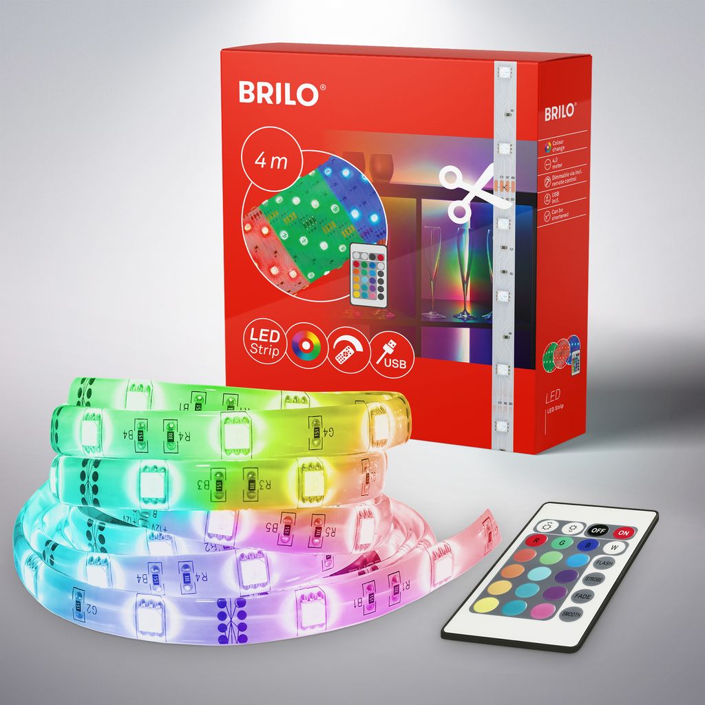 Briloner Striscia LED Rgb da 4 M, Striscia LED USB, Catena Luminosa ...