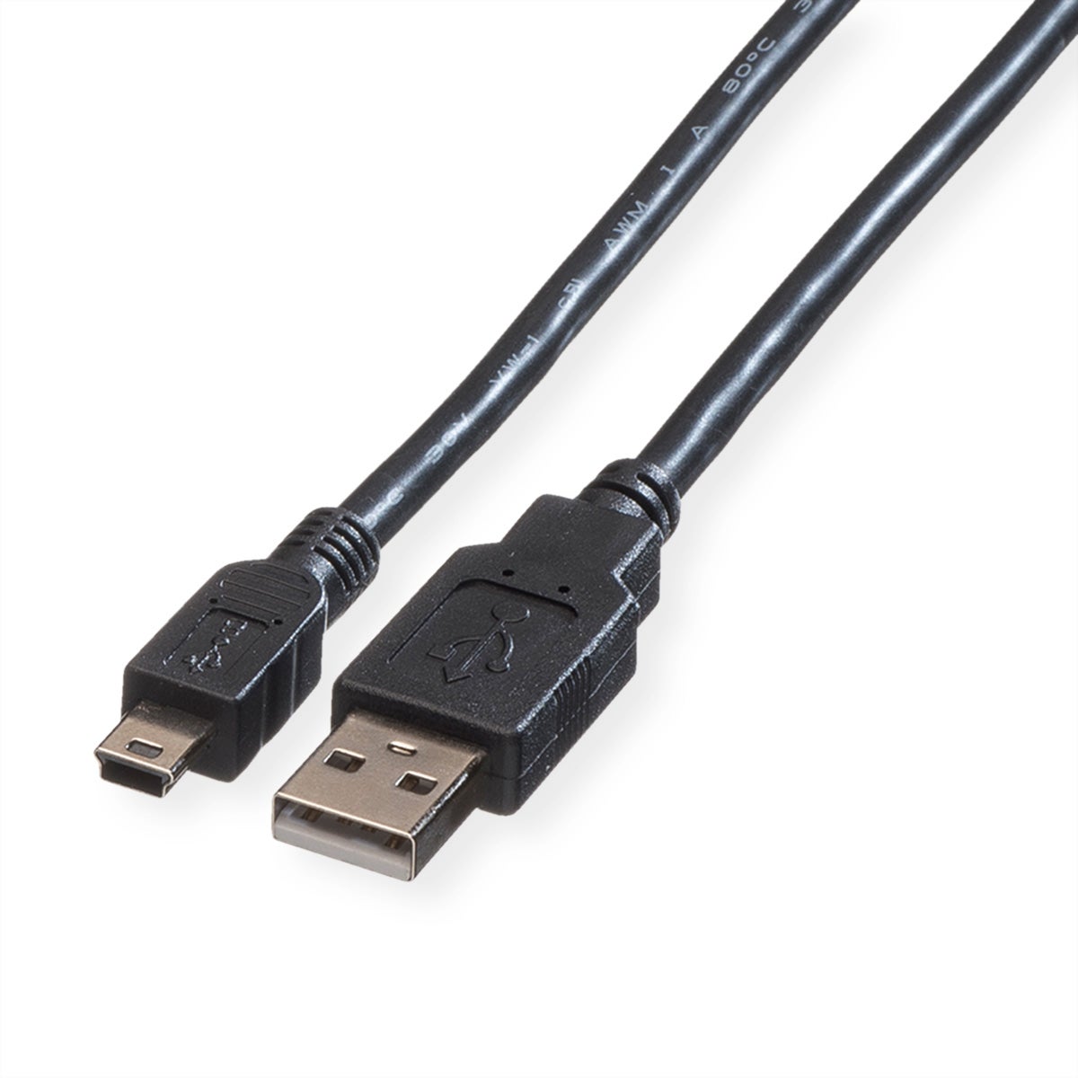 Cable ROLINE USB 2.0, tipo A - mini de 5 patillas, negro, 1,8 m | Leroy ...