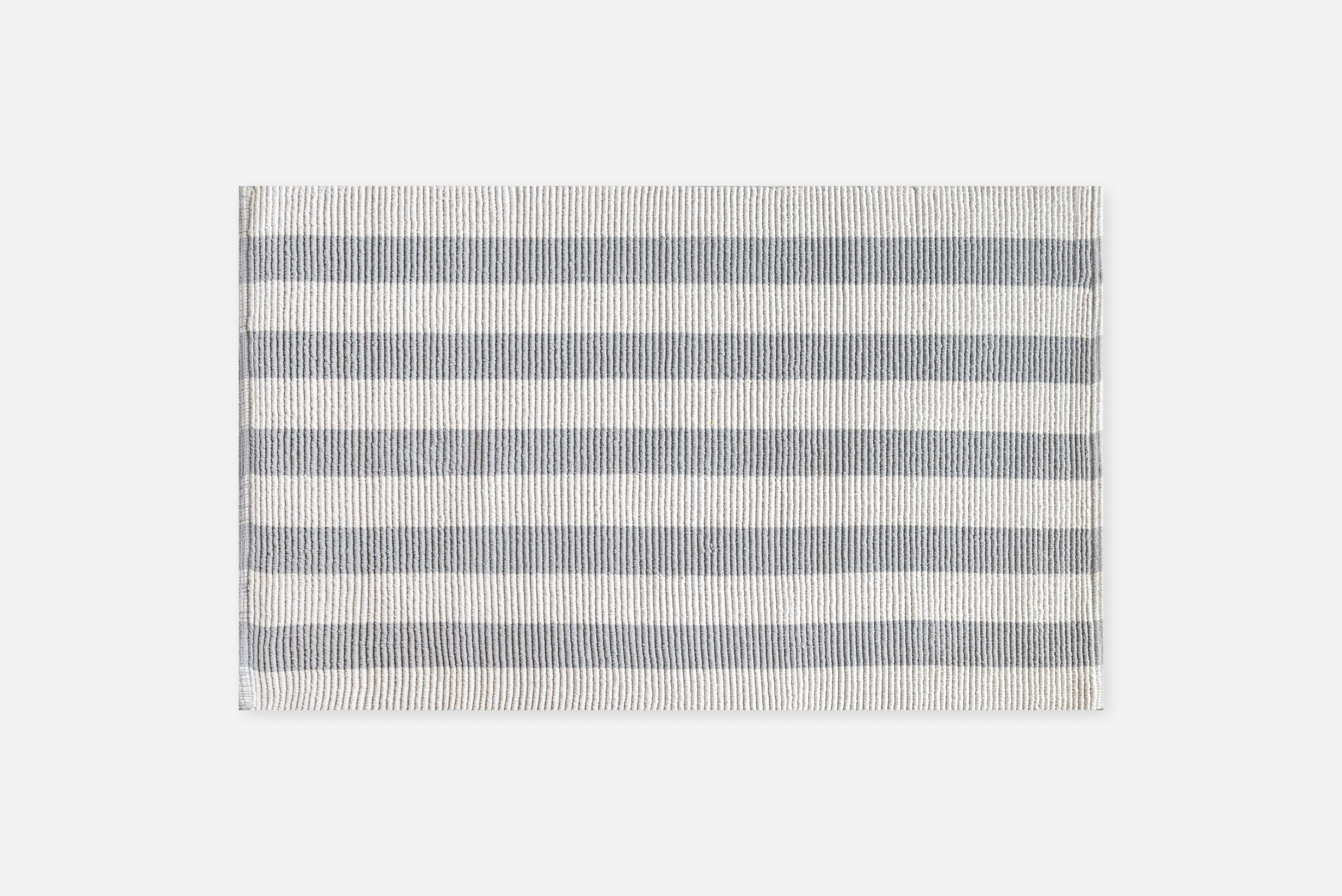 ALFOMBRA ALGODÓN GRIS Y BLANCO BOUCLÉ 70x120CM | Leroy Merlin