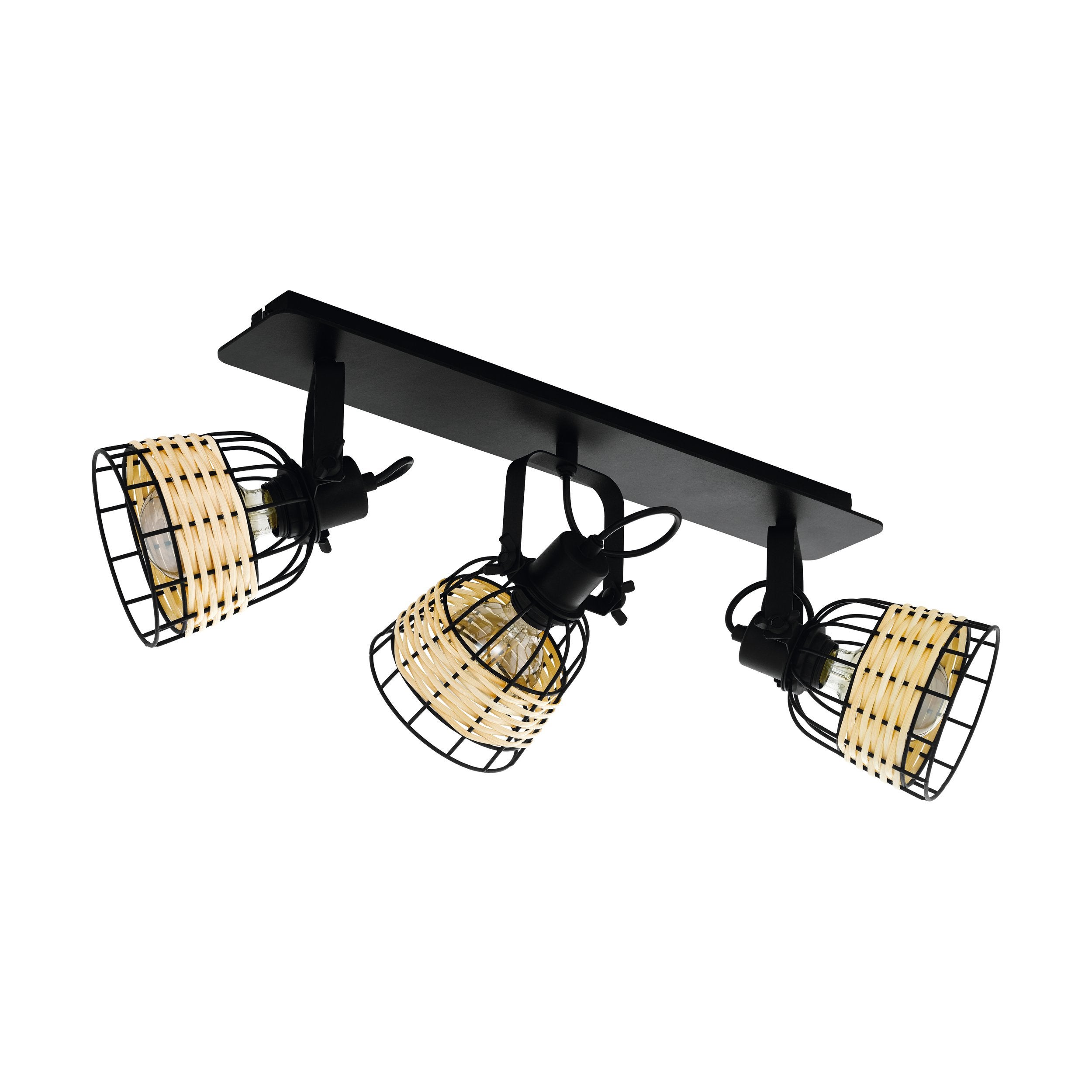 Spot EGLO Spot ANWICK E27 3X40W en acier noir 670x140x240mm | Leroy Merlin