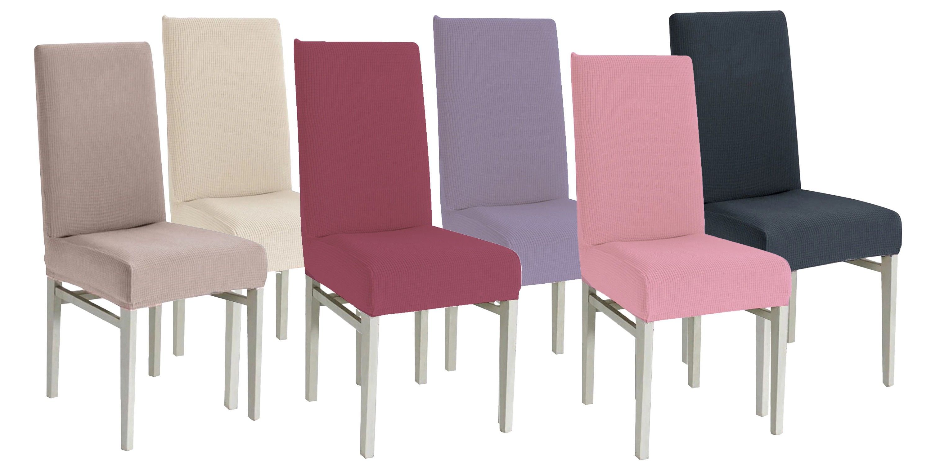 Lot de 8 Housses de chaise extensible Rose | Leroy Merlin