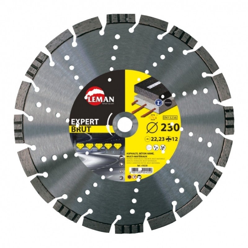 Disque diamant segments multimatériaux Diam 125 x 22,23 x H 12 mm Leman ...