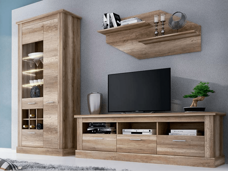 Mueble de Comedor, Mueble Salón, Acabado en Color Cañón, Medidas: 276 ...